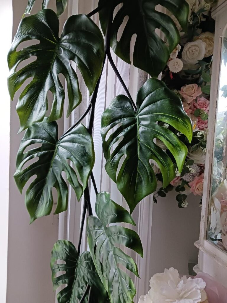 Guirlande liane de feuilles de palmier monstera géant L 1 m65 ...